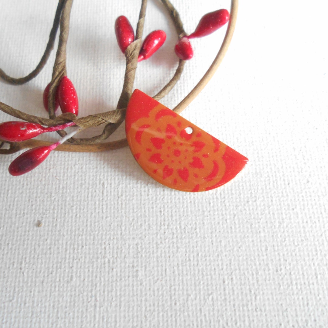 2 Half Moon Sequins 30x15 Mm Cognac and Red 2 Sides - Etsy UK