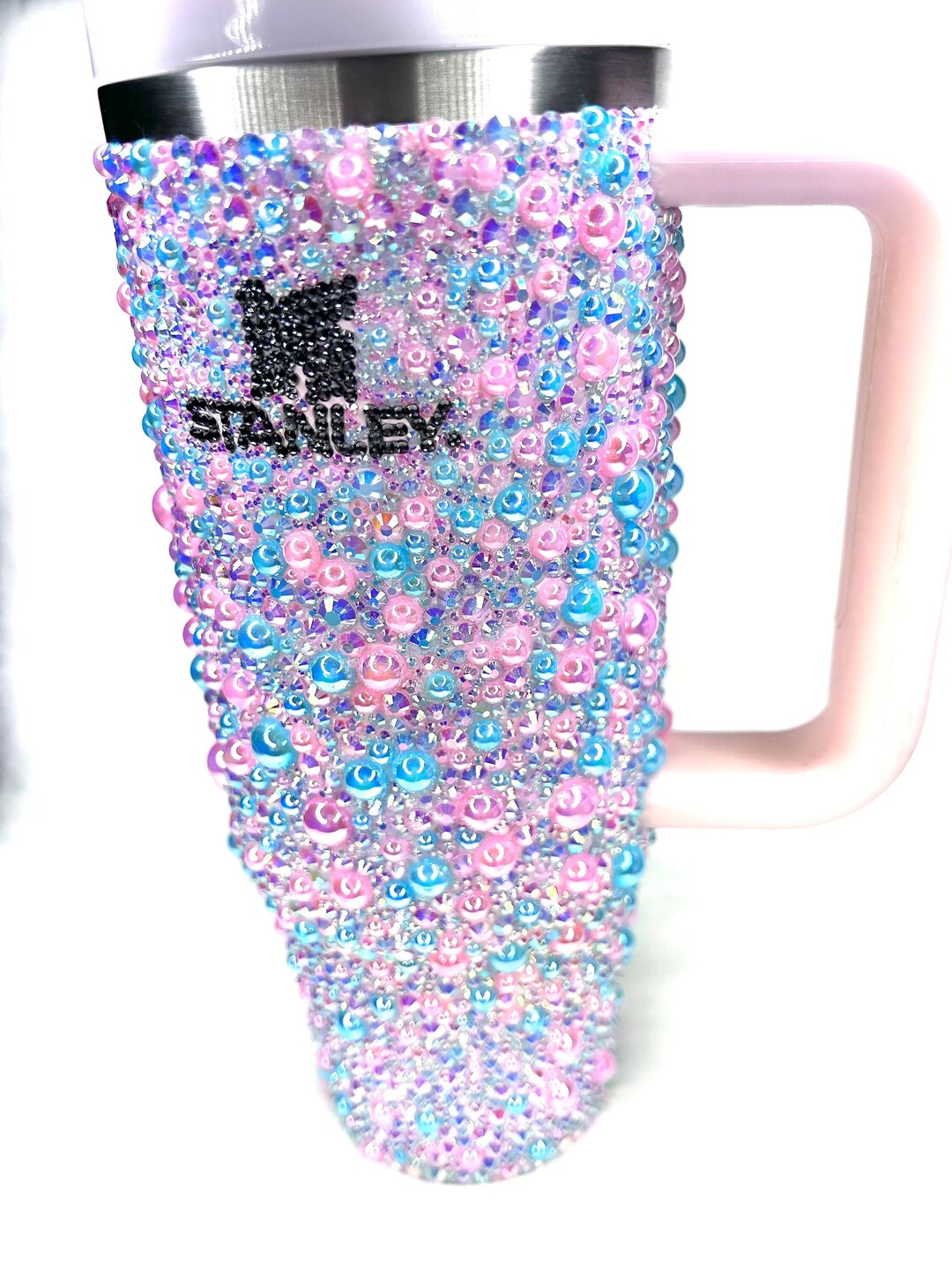 Pink and Blue Rhinestone 30 Oz Stanley Tumbler ~ Rhinestone Stanley ...