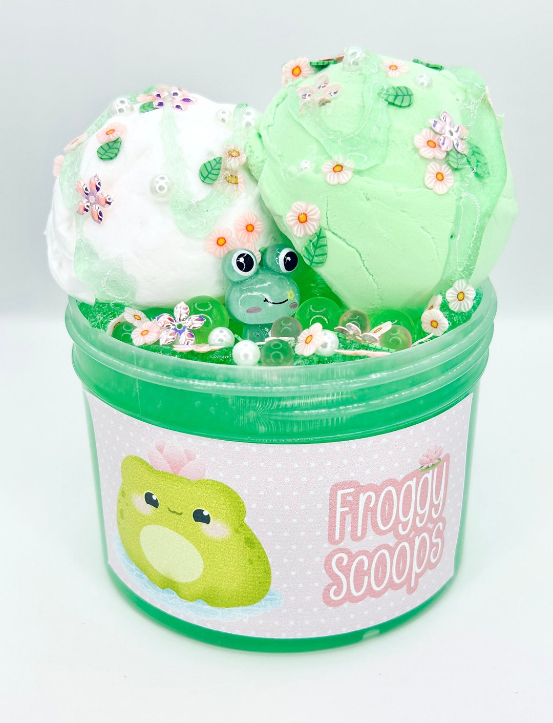 Froggy Scoops ~ DIY Clay Slime ~ Clear Slime ~ Charm Slime - Etsy