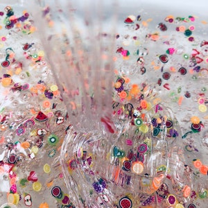 Clear Fruit Slime ~ Detox Water ~ Clay Fruit Slices ~ Unscented Slime ...