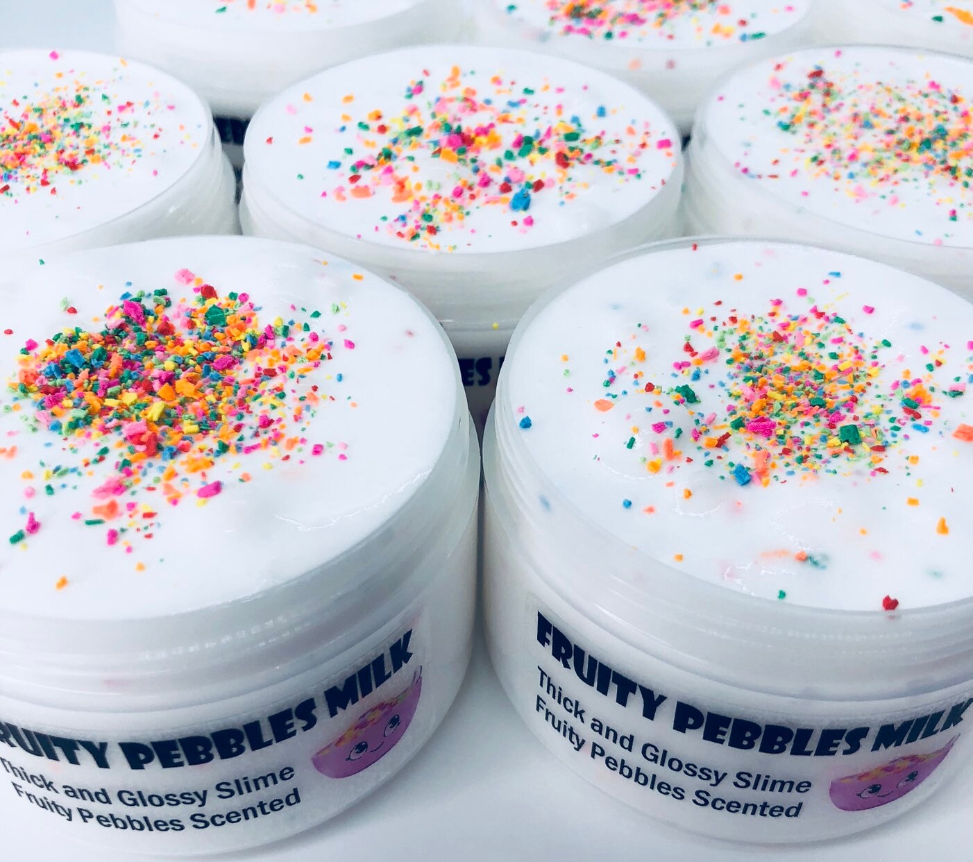 Fruity pebbles cereal milk Thick Slime Glossy Slime | Etsy