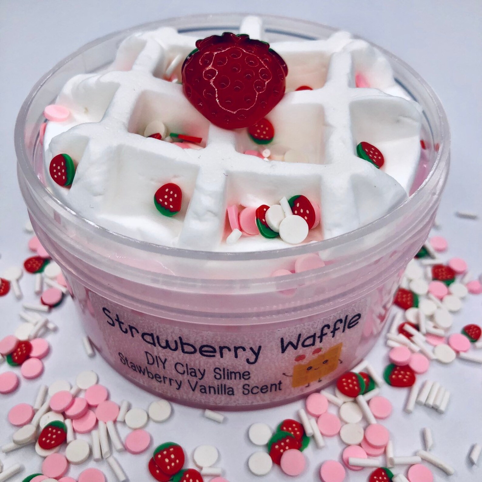 Strawberry Waffle DIY Clay Slime Glossy Slime Charm - Etsy