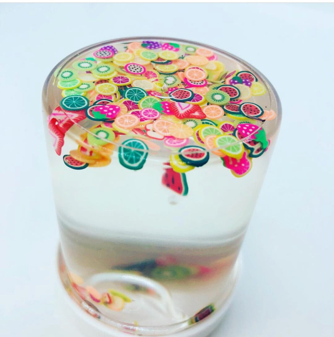 Clear Fruit Slime ~ Detox Water ~ Clay Fruit Slices ~ Unscented Slime ...