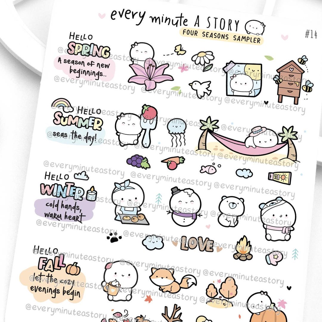 Four Seasons Planner Stickers, Spring, Summer, Fall, Winter - Etsy