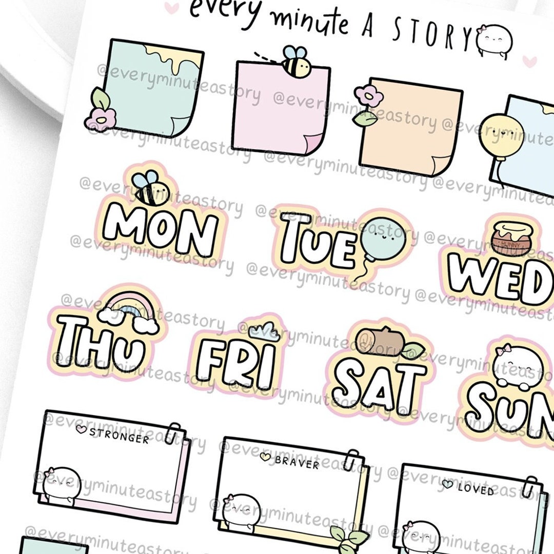 Functional Honey Bee Stickers, Day Covers Planner Stickers, Hobonichi ...