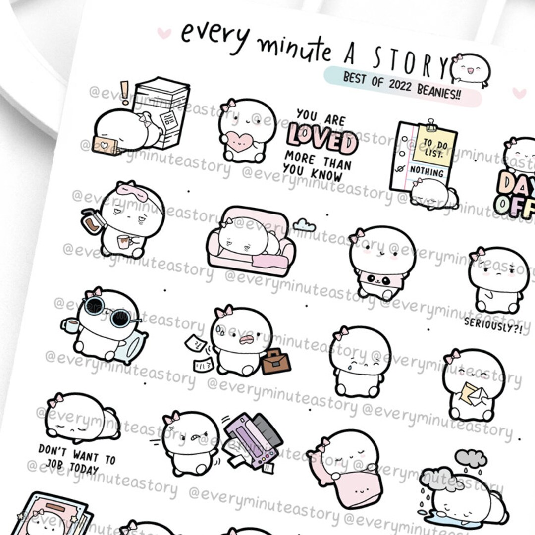 Best of 2022 Beanie Sticker Sampler, Planner Stickers, Hobonichi, Happy ...