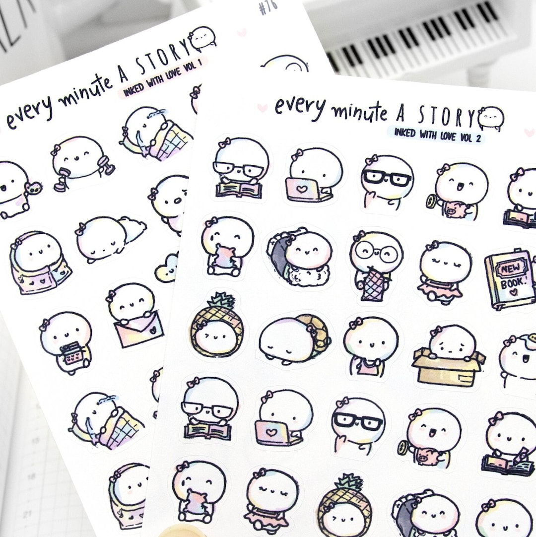 Inktober 2023 Sticker Sampler Vol.1 and Vol.2 Planner Stickers ...