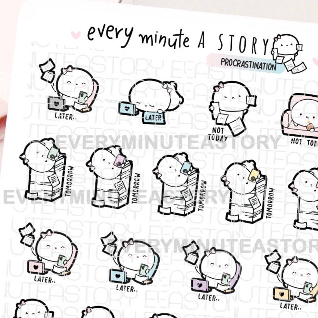 Procrastinating Beanies, Lazy Day, No Work Day, Rest Planner Stickers ...