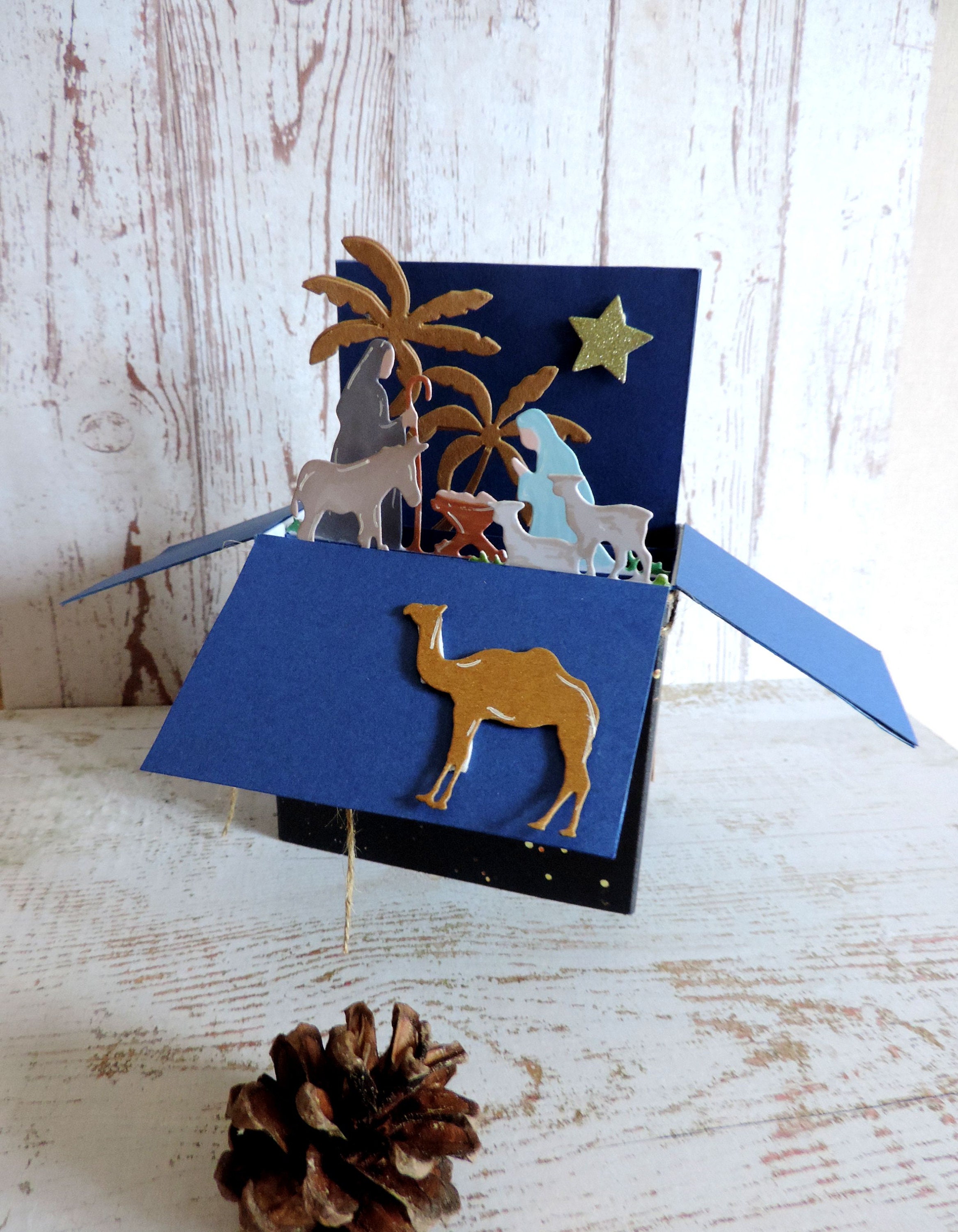 Christmas Crib Card Popup Christmas Card Handmade Nativity - Etsy
