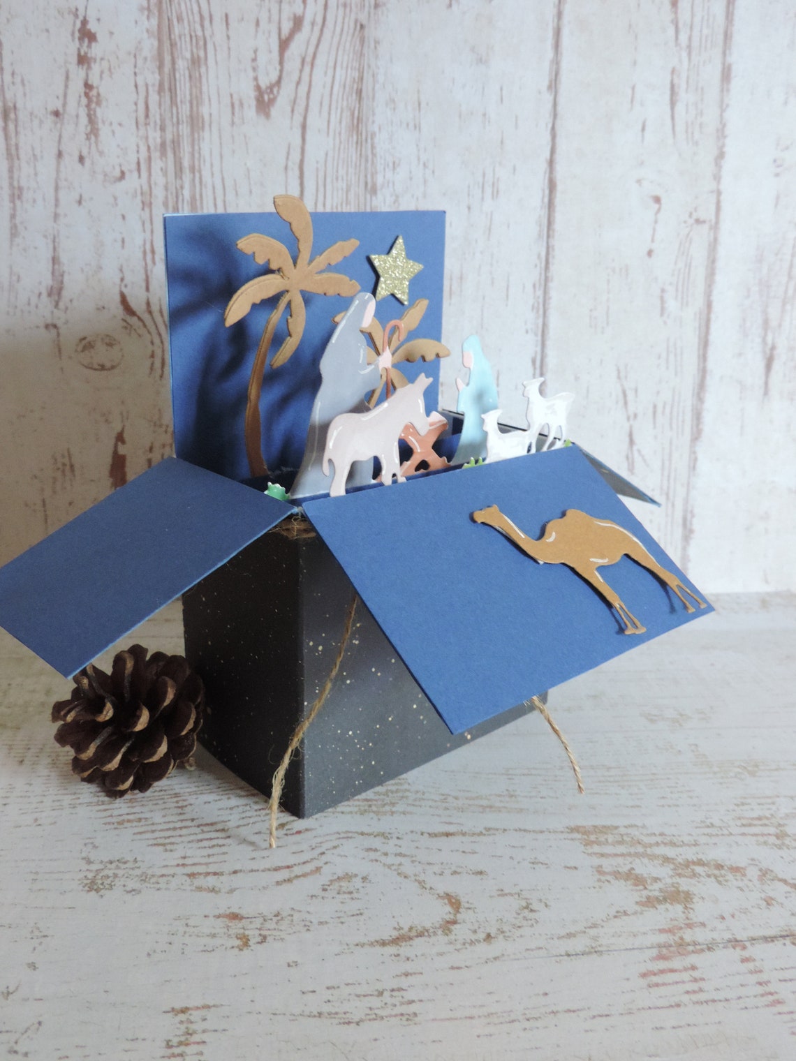 Christmas Crib Card Popup Christmas Card Handmade Nativity - Etsy