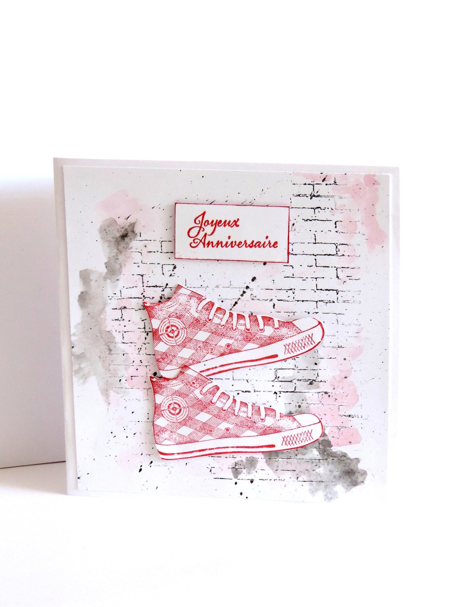 Teen Birthday Card Girl/boy Pair of Sneakers Card. Handmade. - Etsy