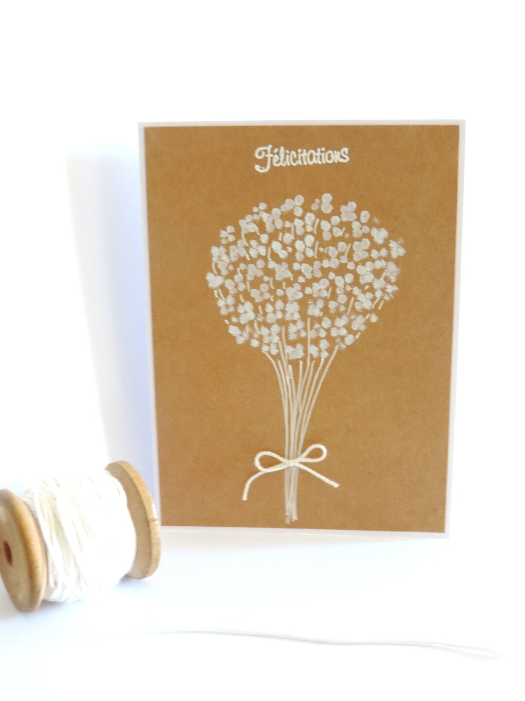 Wedding Card, Congratulations, "bridal Bouquet" White Kraft. - Etsy