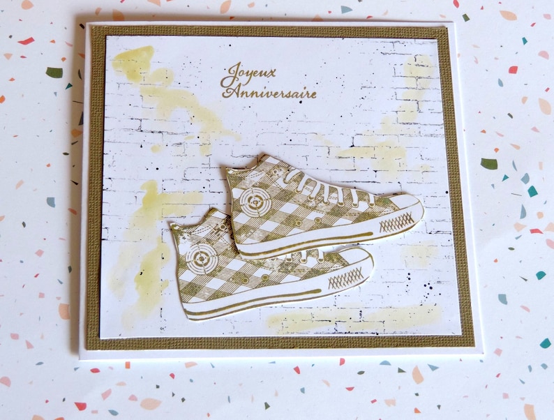 Teen Birthday Card Girl/boy Pair of Sneakers Card. Handmade. - Etsy