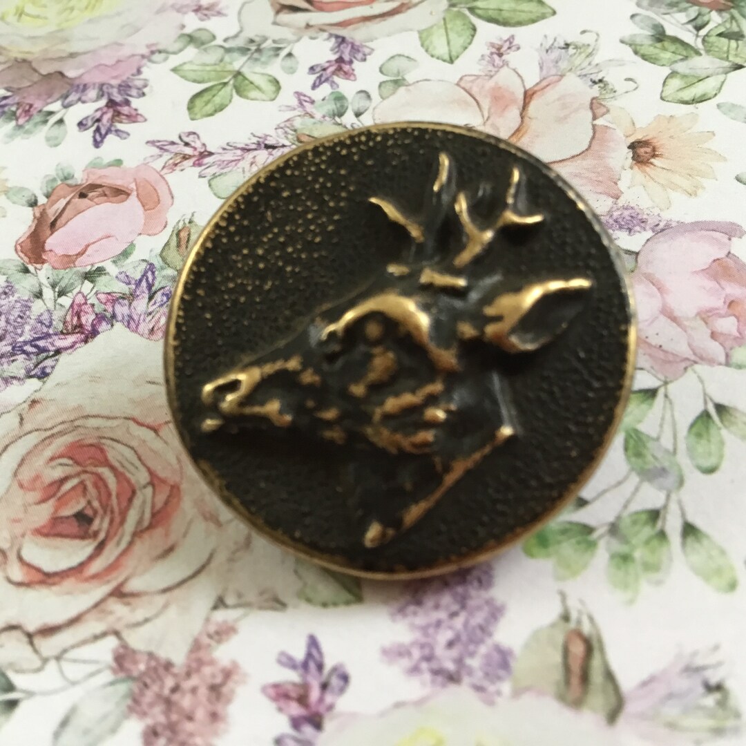 26mm, Antique Round Brass Hunting Button - Etsy