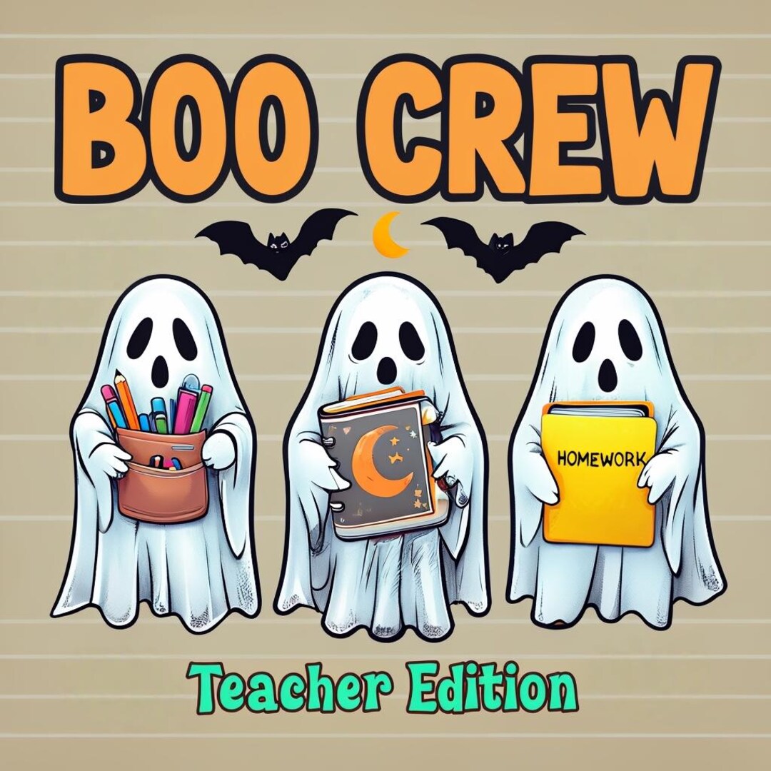 Boo Crew Teacher PNG: Funny Halloween Classroom Decor (digital Download ...