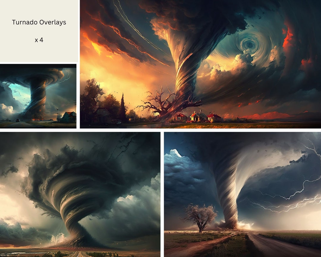 4 Turnado Digital Overlays Fantasy Painterly Digital Background, Photo ...