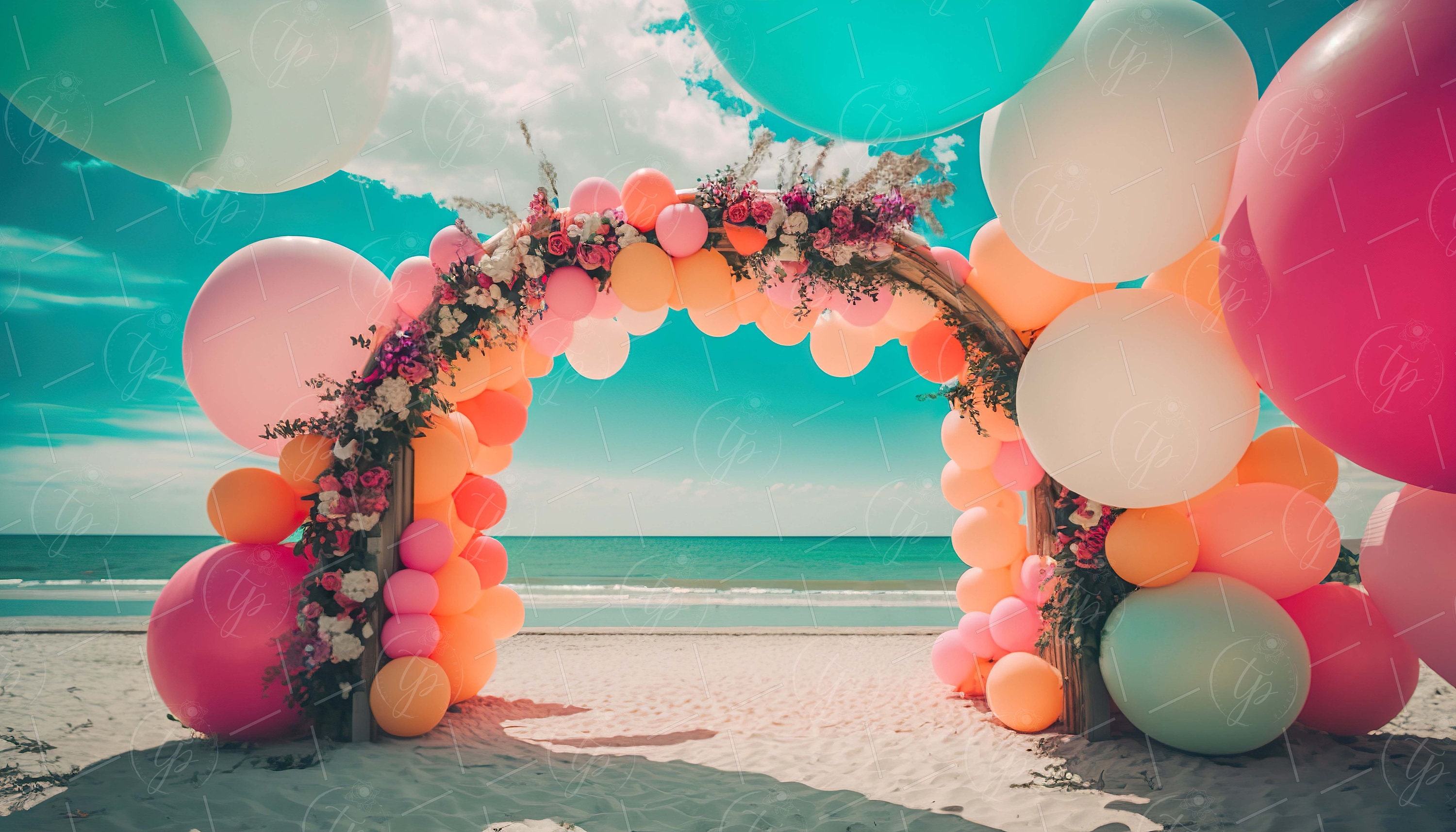 12 Beach Arch Backdrops Fantasy Painterly Digital Background, Photo ...