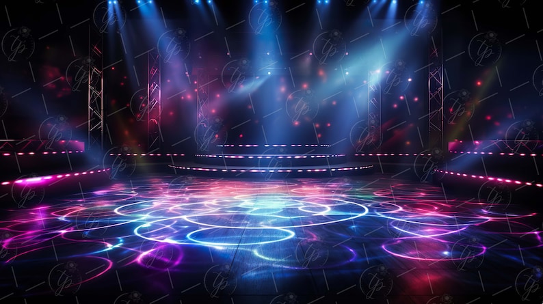 Dance Stage Background Dance Floor Background Disco Digital Backdrop ...