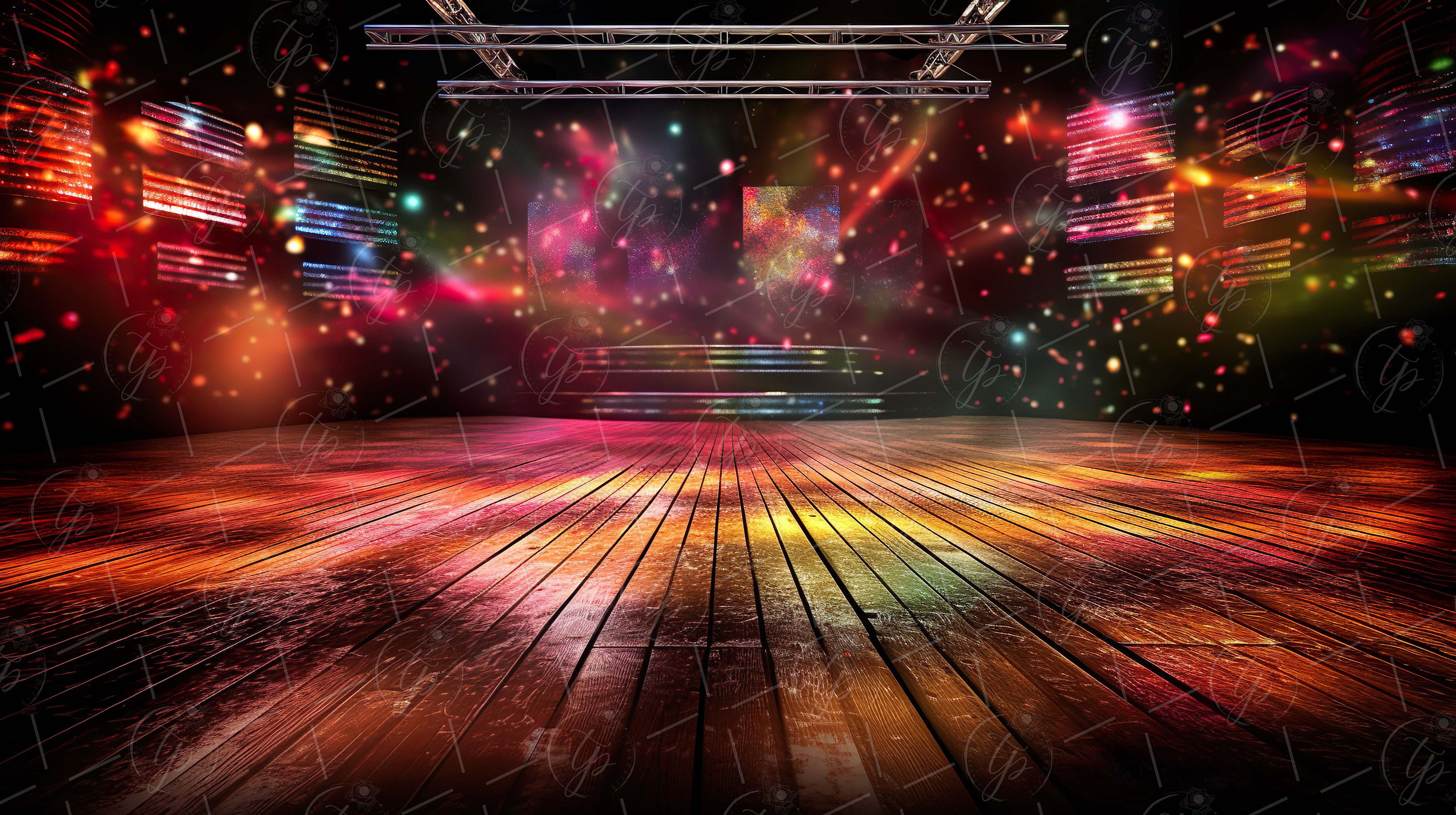 Dance Stage Background Dance Floor Background Disco Digital Backdrop ...