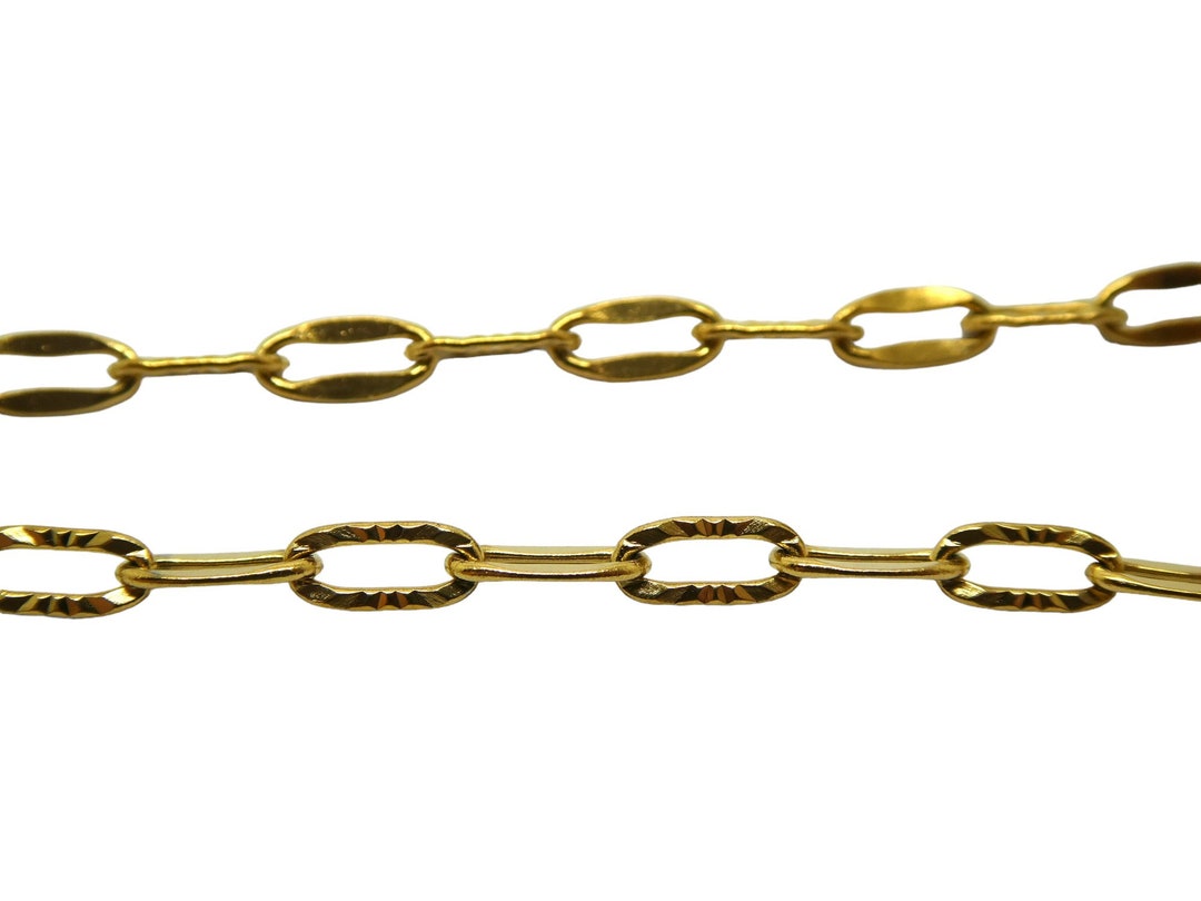50 Cm 18K Gold-plated 304 Stainless Steel Chain, Smooth and Ribbed ...