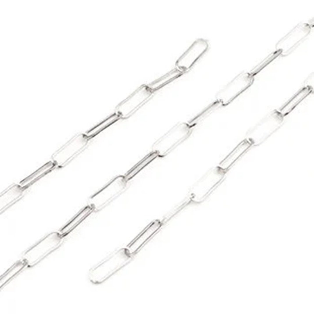 1 Meter Paperclip Mesh Chain 186mm in Iron, Silver Rectangle Mesh Chain ...