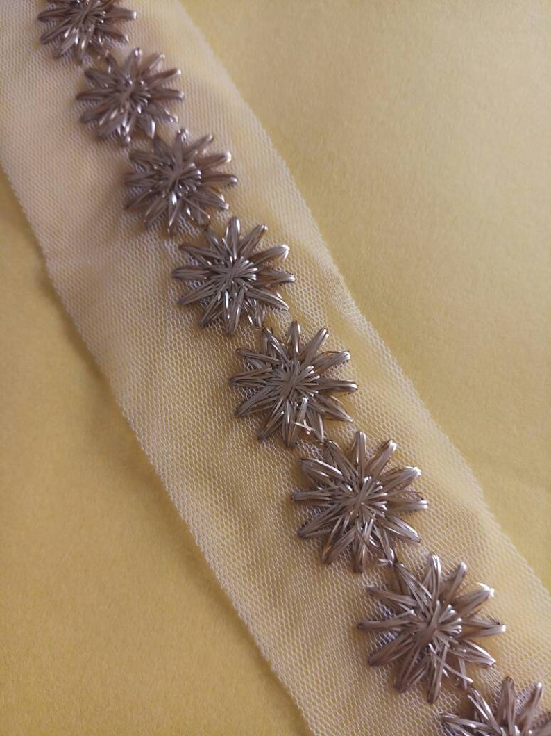Embroidered Golden Thread Trim Indian Fabric Trim Bridal - Etsy