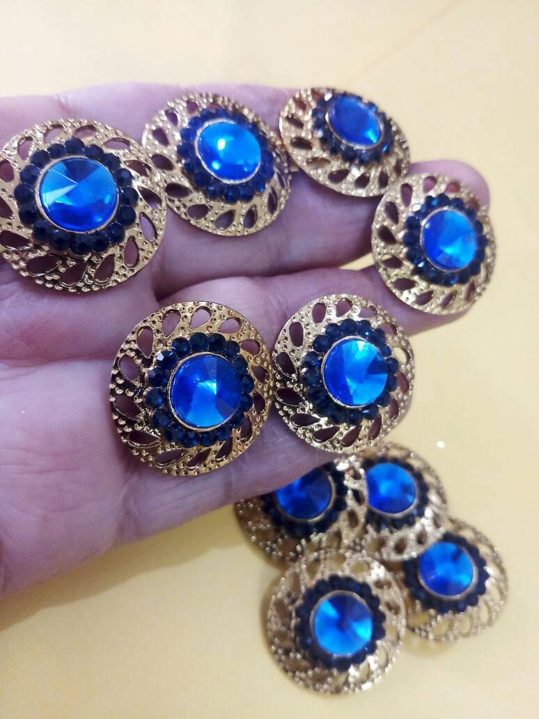 Indian Stone Button,golden Handcrafted Button,embellishment Button ...