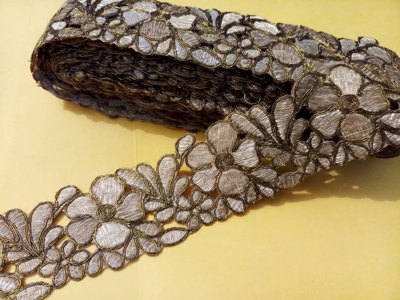 Golden Copper Floral Cutwork Lace,indian Fabric Lace for Wedding Dress ...