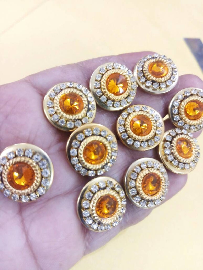 Indian Stone Button,golden Handcrafted Button,embellishment Button ...