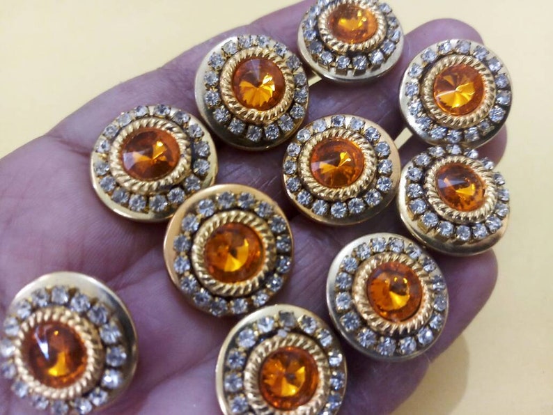 Indian Stone Button,golden Handcrafted Button,embellishment Button ...