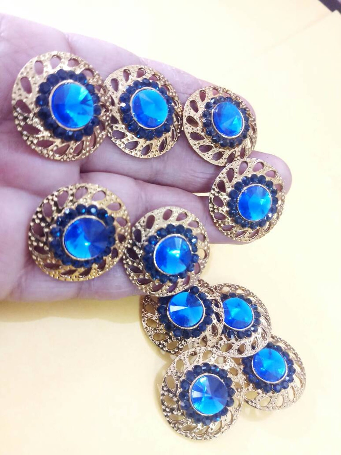 Indian Stone Button,golden Handcrafted Button,embellishment Button ...