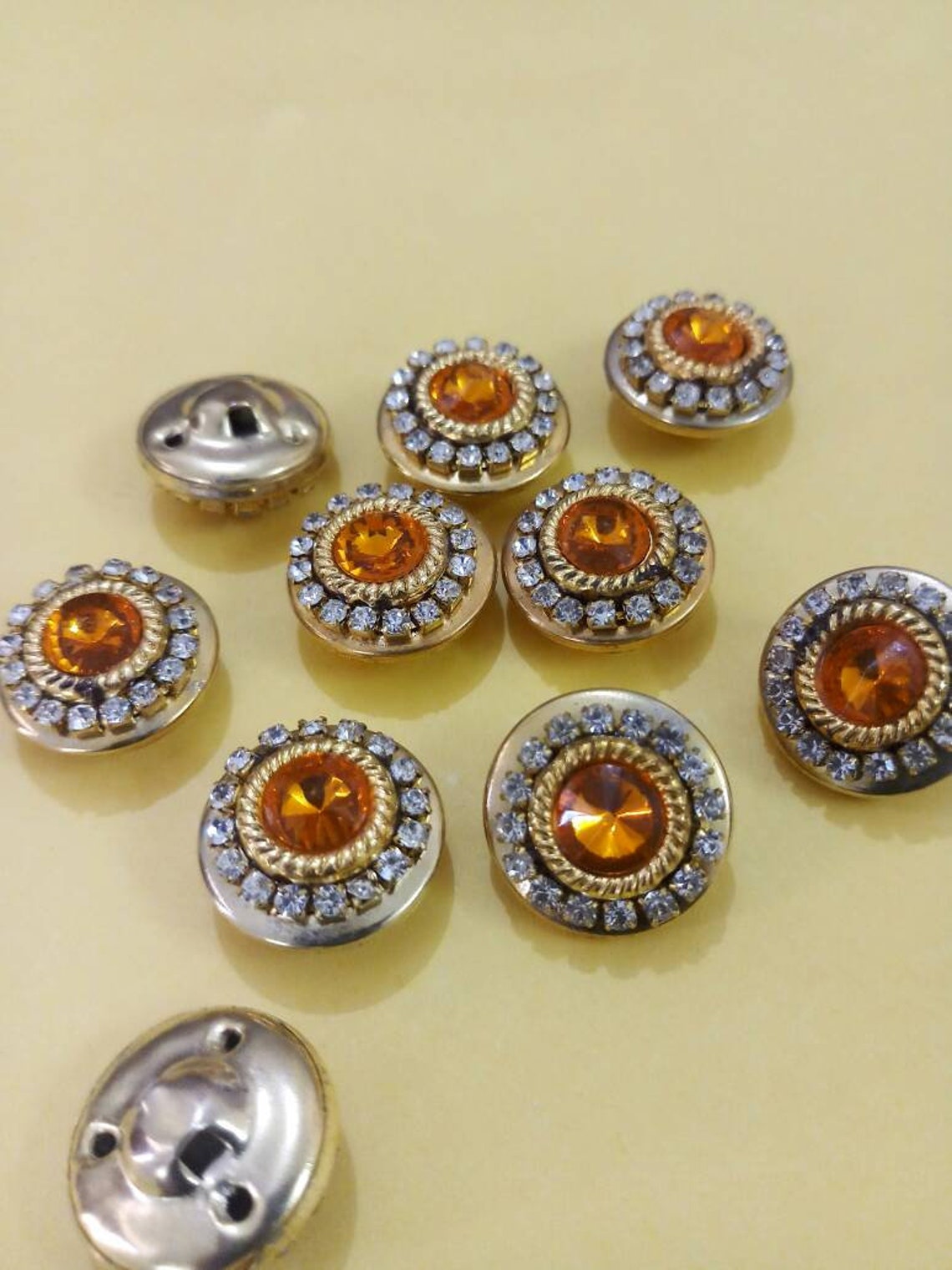 Indian Stone Button,golden Handcrafted Button,embellishment Button ...