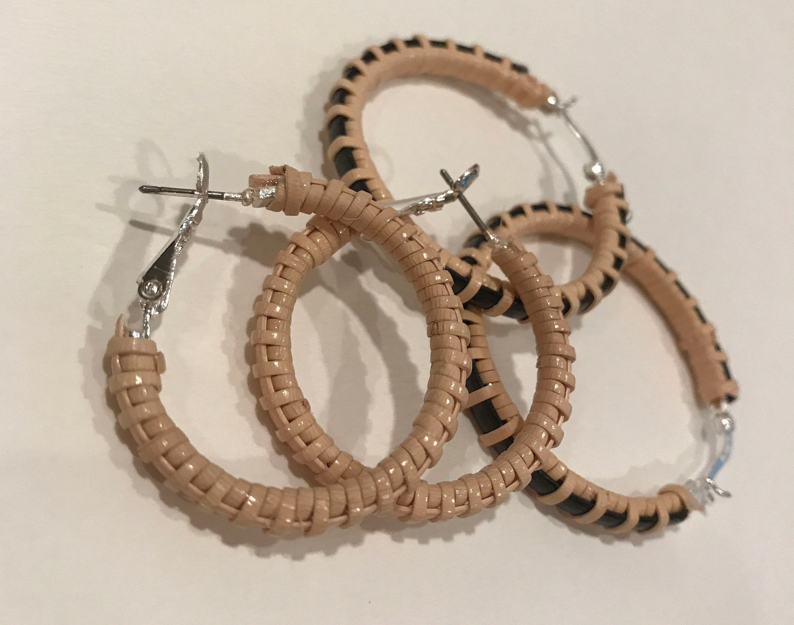 Nantucket Inspired Hoops Natural and Black Staves and Natural Cane - Etsy