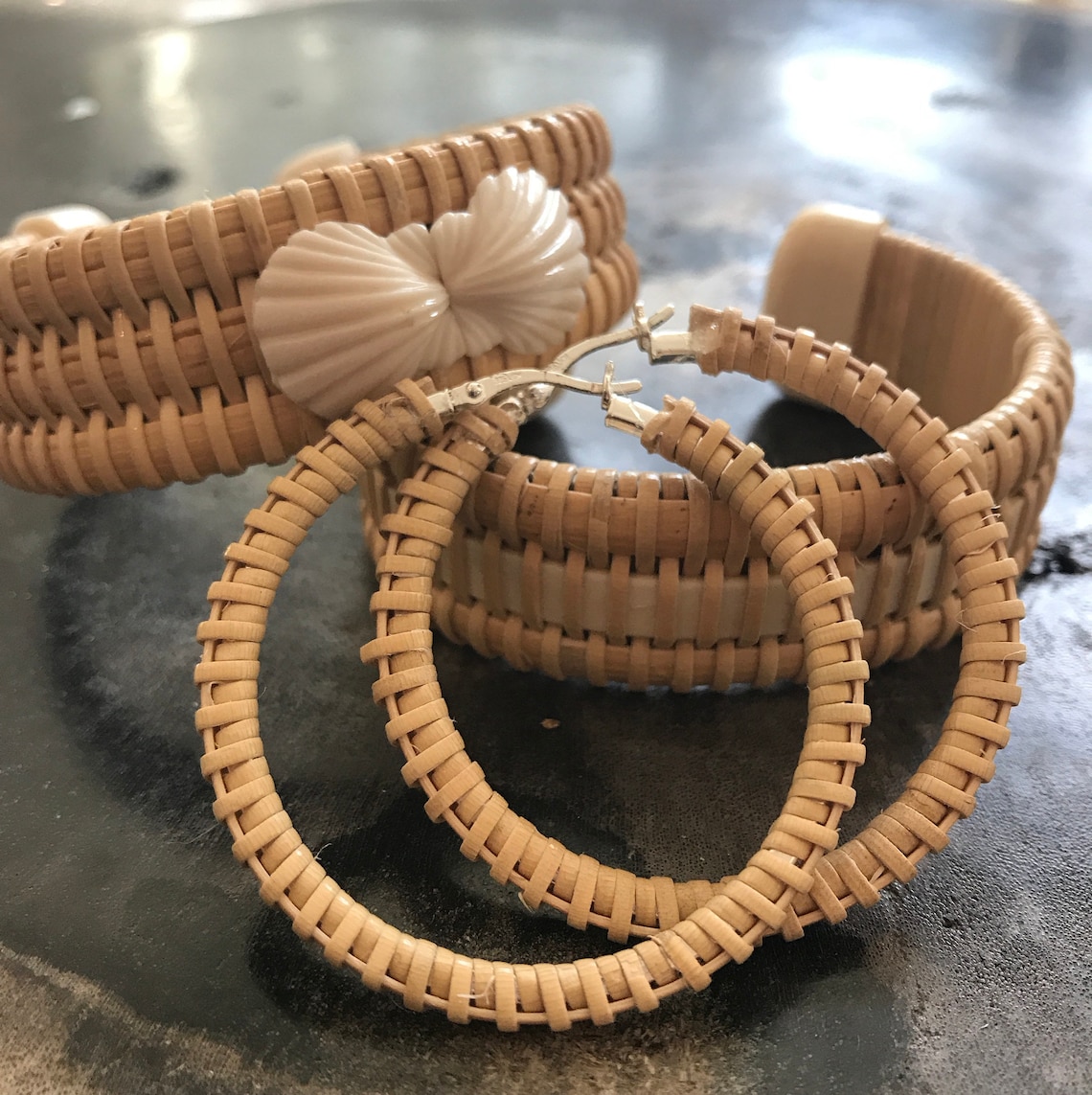 Nantucket Inspired Hoops Natural and Black Staves and - Etsy