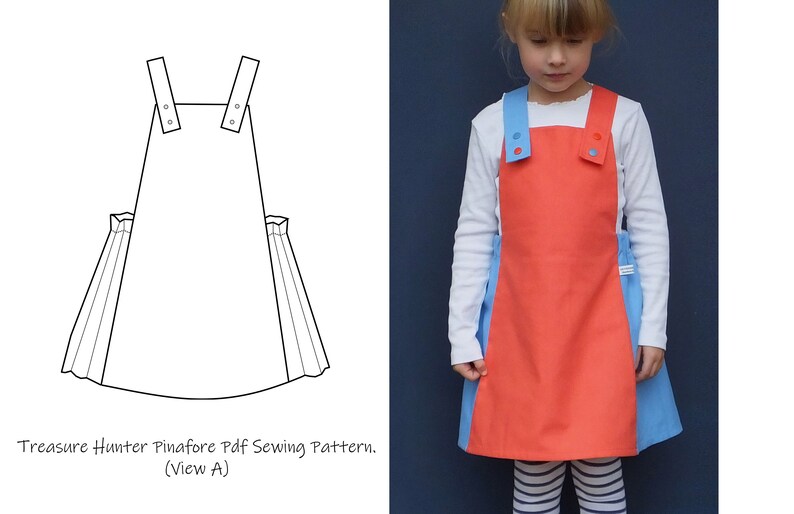 Girls Treasure Hunter Pinafore Dress Pattern / Dress with | Etsy