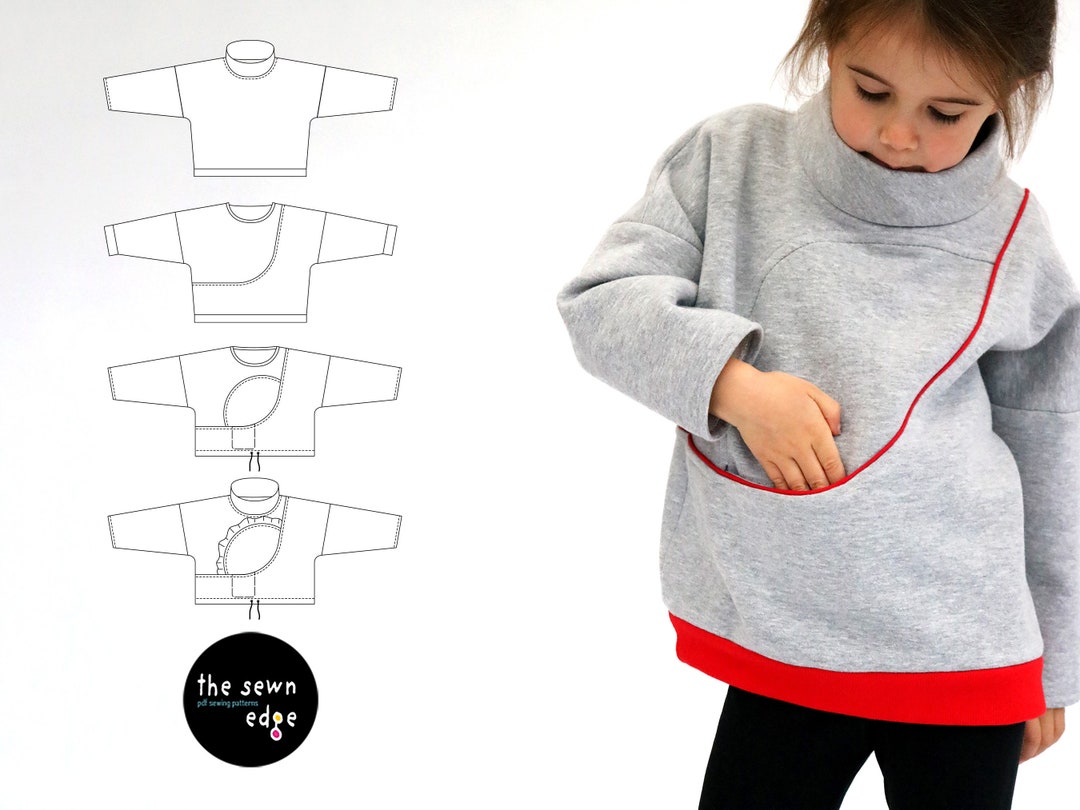 Bounce Sweatshirt PDF Sewing Pattern - Kids Sweatshirt Sewing Pattern ...