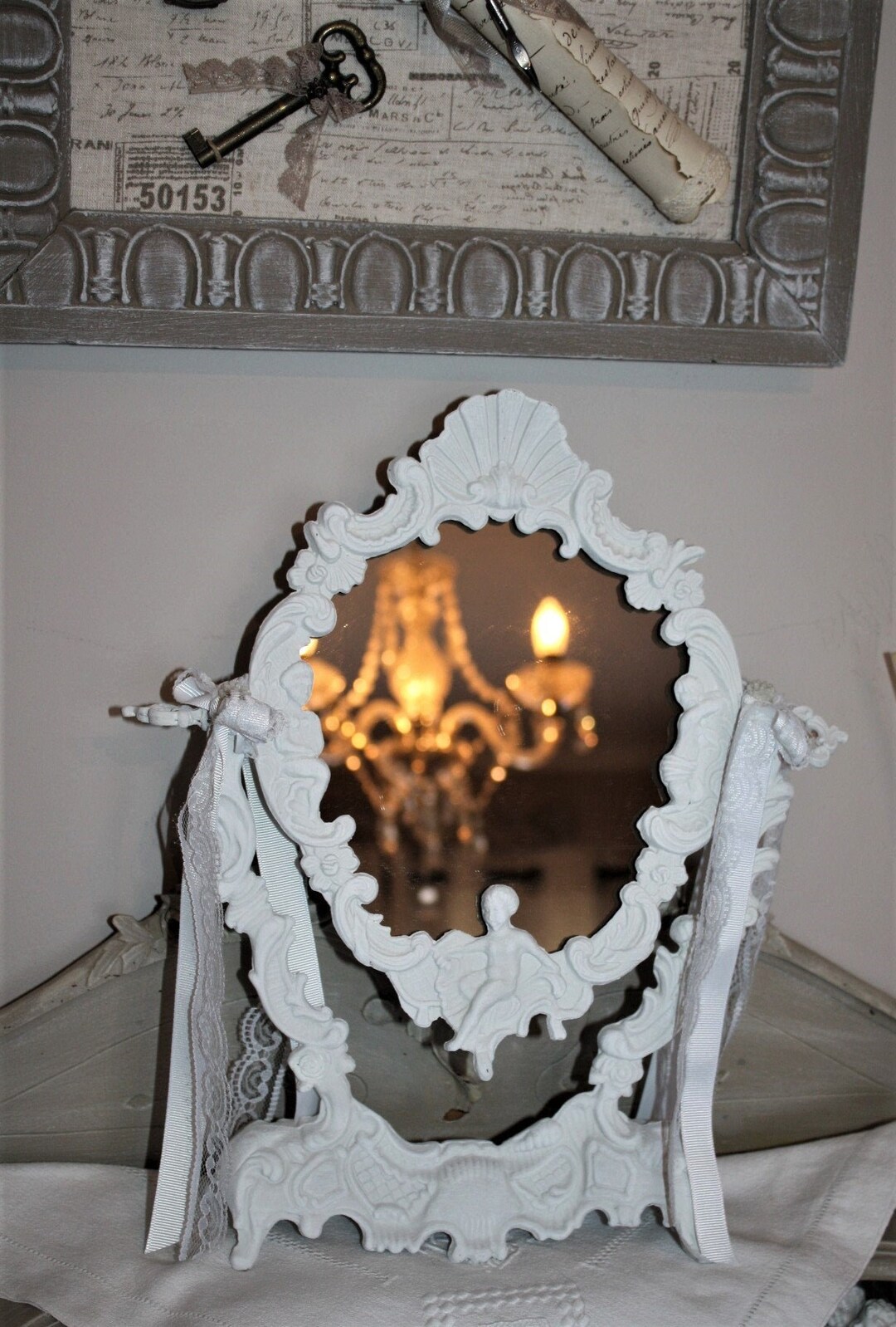 Baroque Psyche, Standing Mirror, Patinated Mirror - Etsy