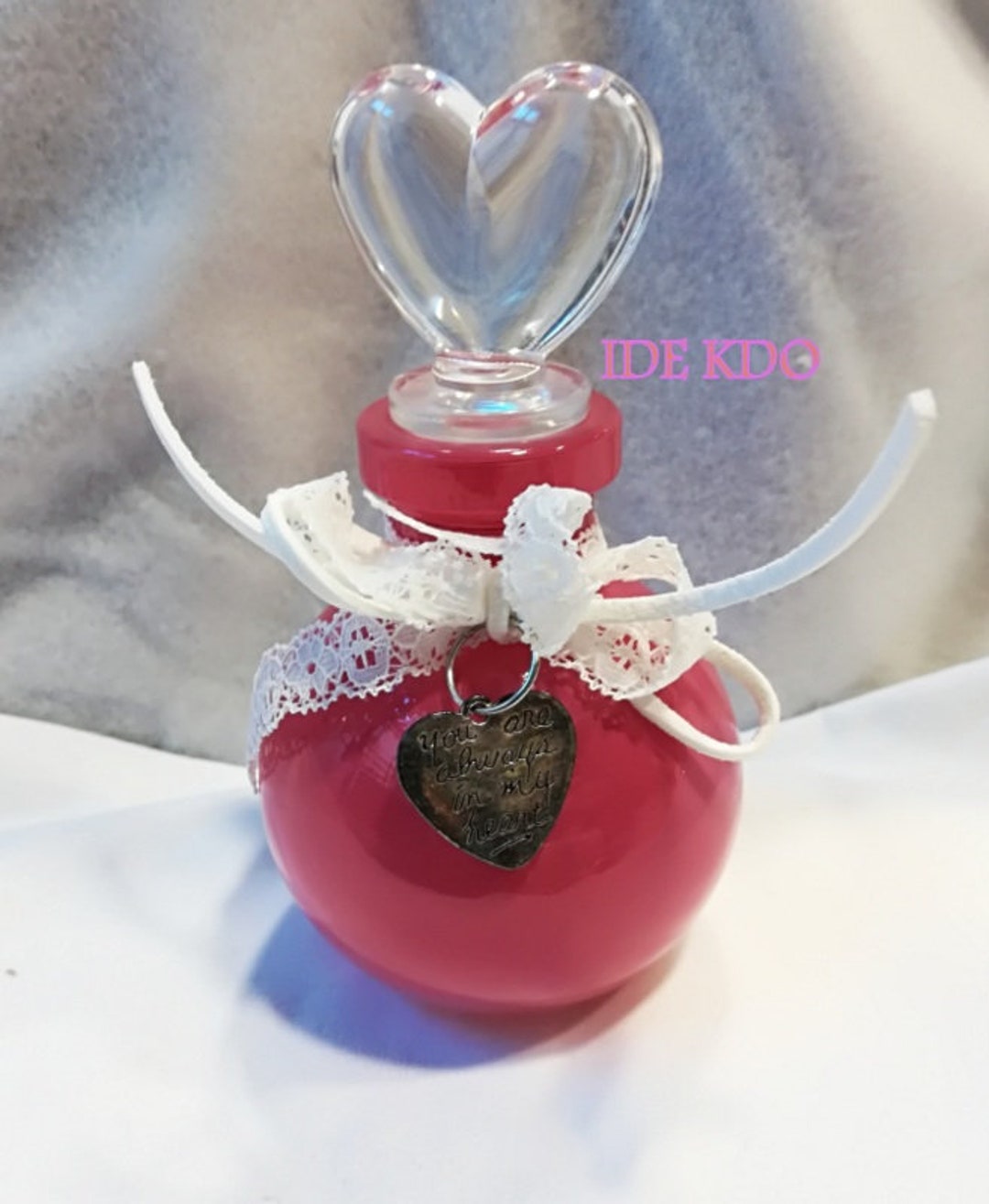 Flacon à parfum avec coeur et petit bijou coeur métal - Etsy France