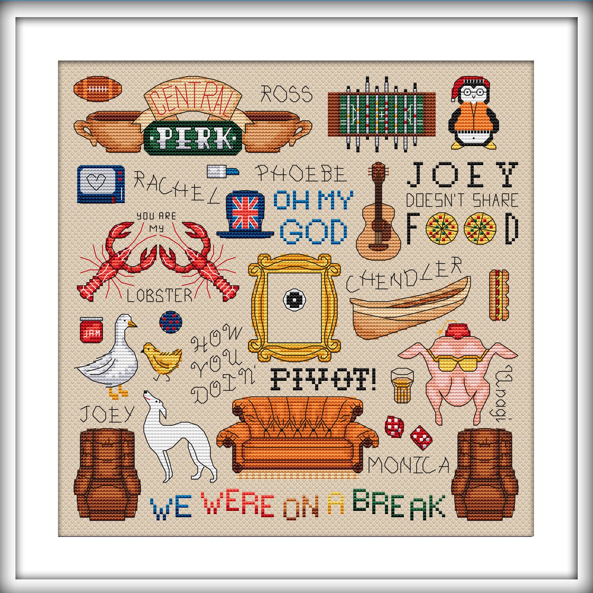 Friends cross stitch pattern Film cross stitch Fun cross | Etsy