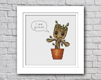 Groot Cross Stitch | Etsy