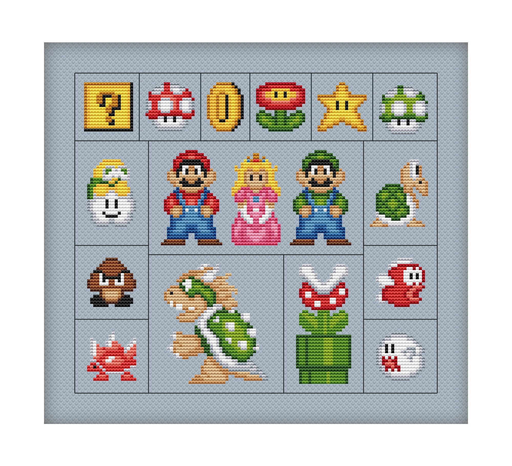 Super Mario Bros Cross Stitch