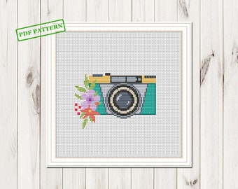 Camera cross stitch | Etsy