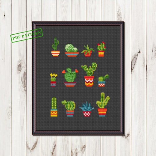 Funky Retro Flower / Cross Stitch Pattern | Etsy