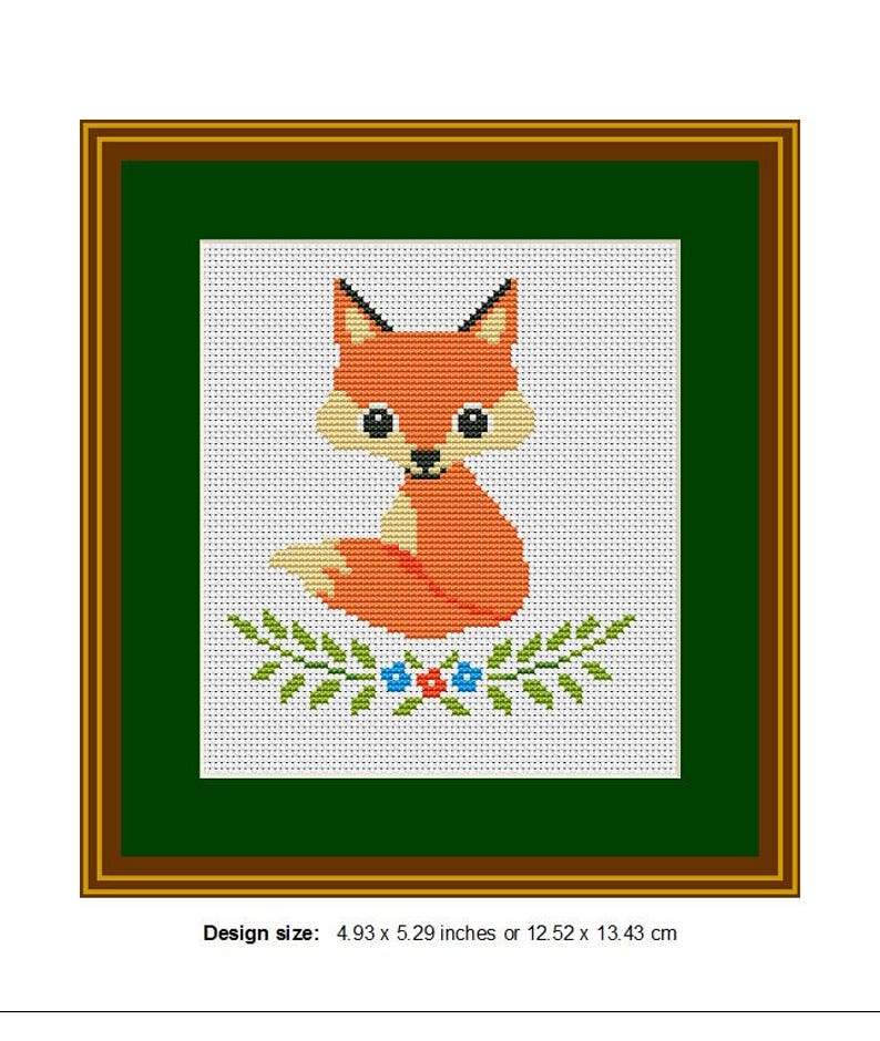 Fox Cross Stitch pattern Woodland Animal Cross Stitch Forest | Etsy