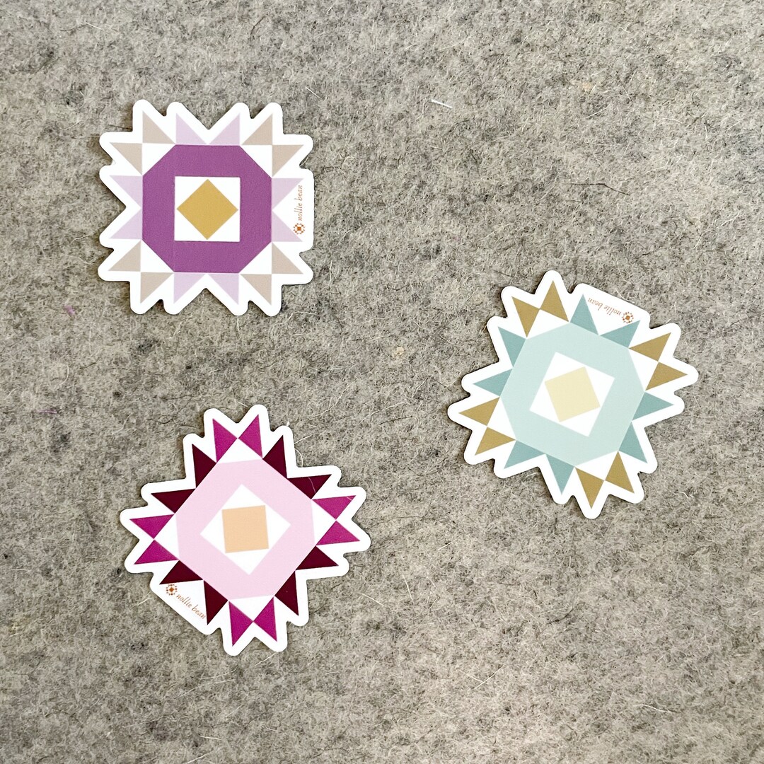 Avalon Sticker Trio | Quilt Stickers | Sewing Stickers | Quilt Block ...
