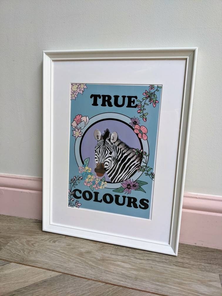True Colours - Digitally Illustrated Zebra Print - Etsy UK