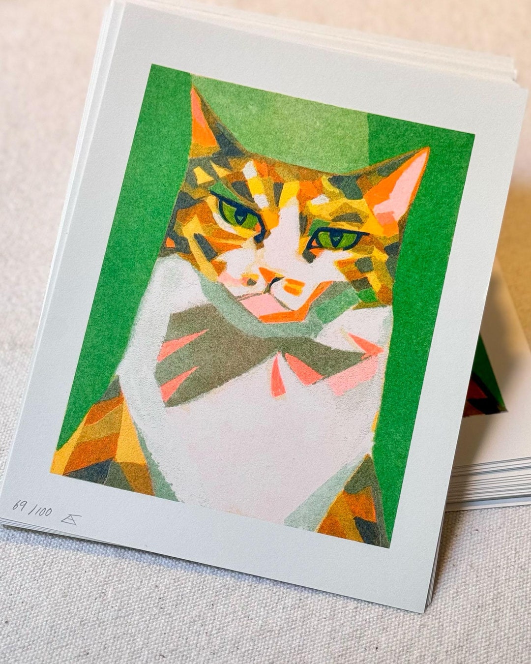 Riso Cat Print - Etsy