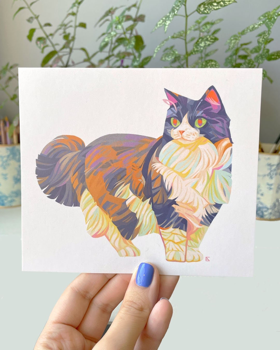 Fluffy Cat Art Print - Etsy