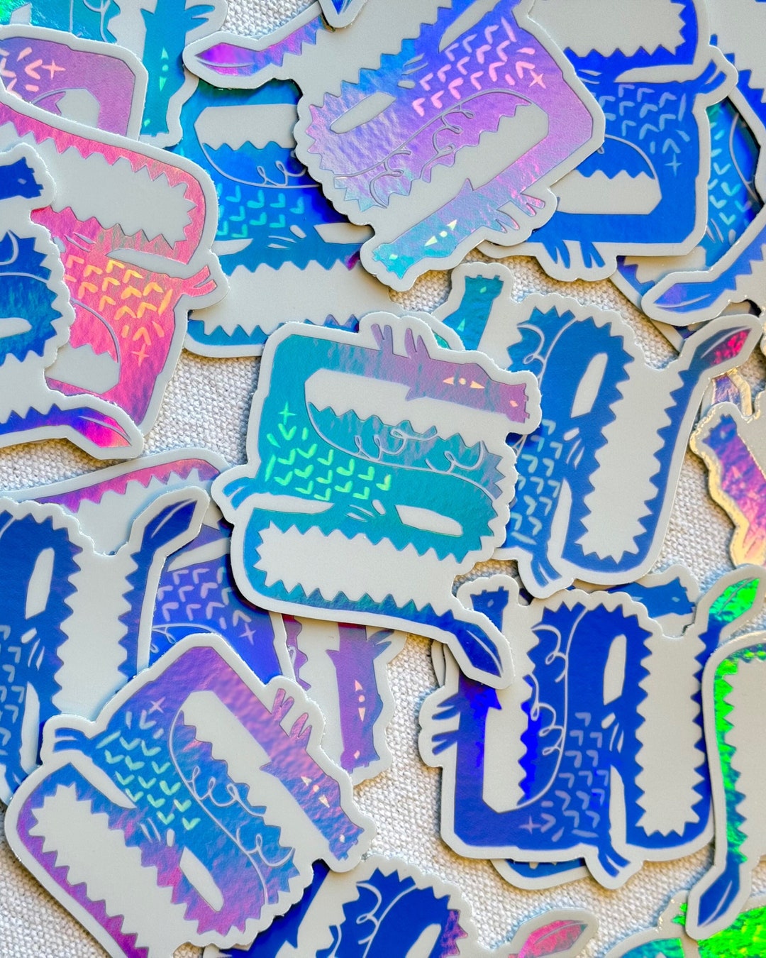 Holographic Wind and Water Dragon Sticker - Waterproof Die Cut - Etsy