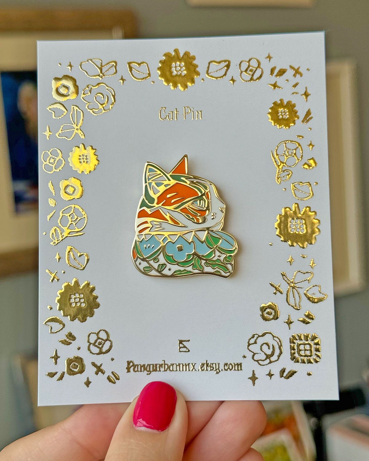 Cat Hard Enamel Pin: Witchy Brooch With Gold Finish - Etsy